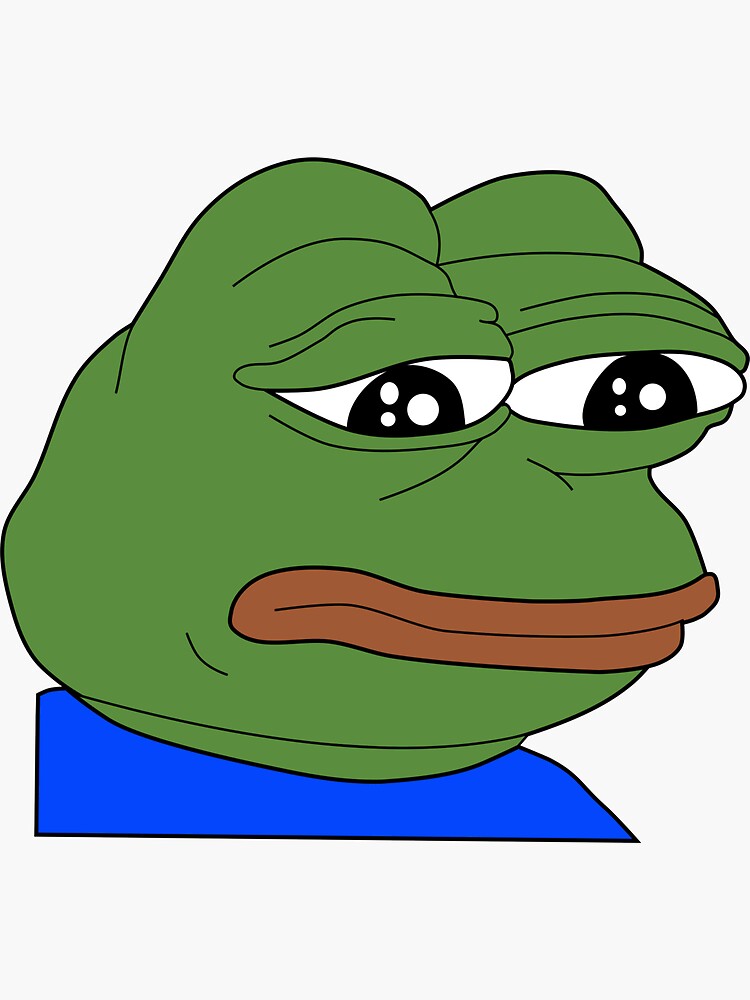 "Feelsbadman | Pepe the Frog | Sadge meme/emote" Sticker by devilnunexx ...