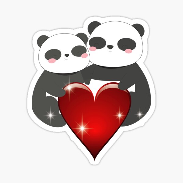 "Panda Love. Beautiful" Sticker for Sale by Yara-catty | Redbubble