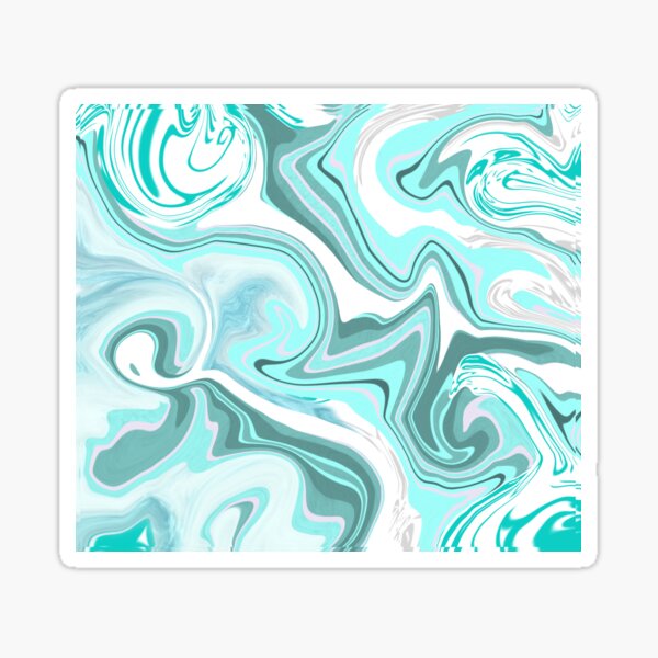 "Ice Blue Waves Abstract Fluid Art" Sticker by slimbirdy | Redbubble