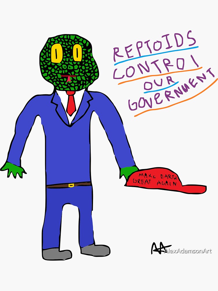 "Reptoid" Sticker by AlexAdamsonArt | Redbubble