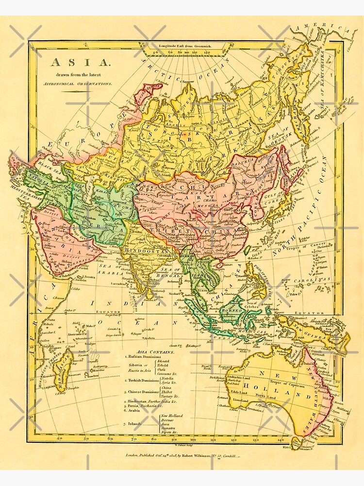 1808 Asia Map - Robert Wilkinson - Ancient Worlds Premium Matte ...