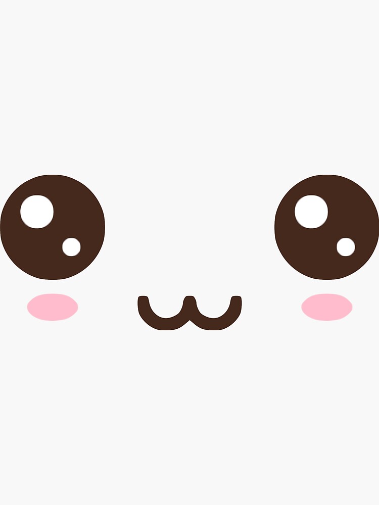 "Cute Kawaii Face" Sticker for Sale by WallpaperHero | Redbubble