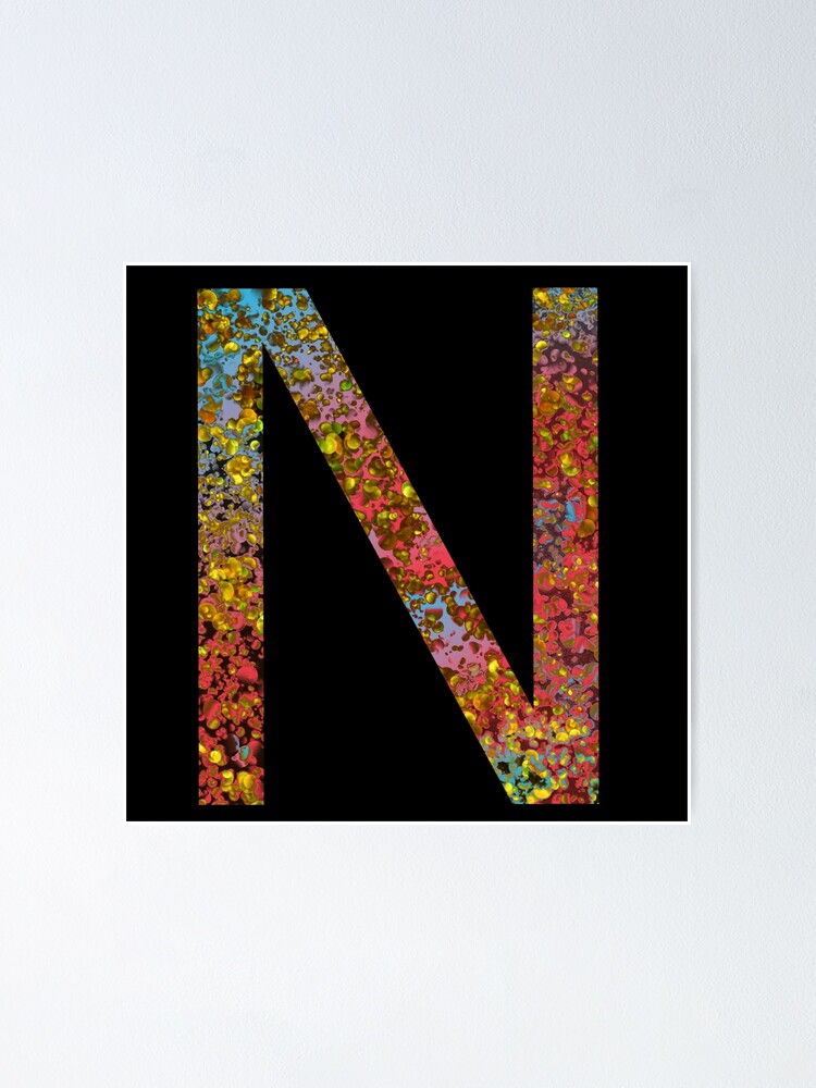 Póster «LETRA INICIAL ALFABETO MAYÚSCULA N COLORIDA» de sentha | Redbubble