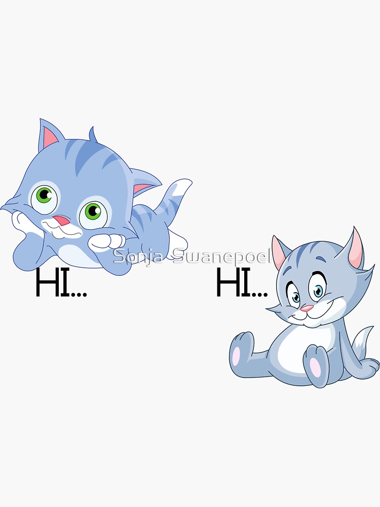 "Cute Blue cats." Sticker by sonjajvr | Redbubble