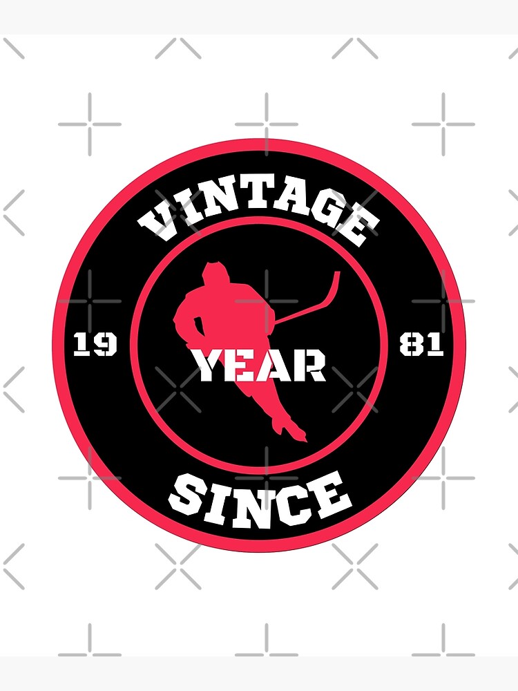 "Vintage year 1981, ice hockey sports logo." Poster for Sale by ...