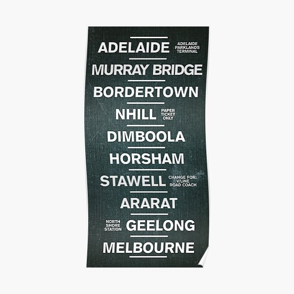 "The Overland - Melbourne to Adelaide Rail Train Scroll Replica" Poster ...