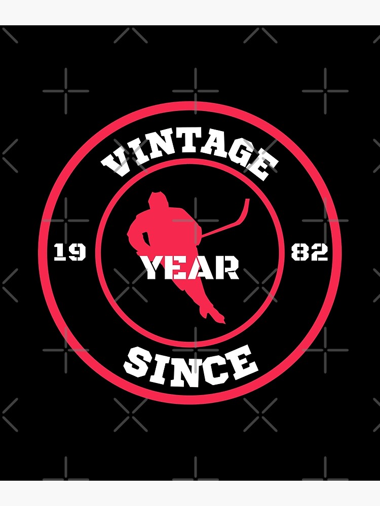 "Vintage year 1982, ice hockey sports logo." Poster for Sale by ...