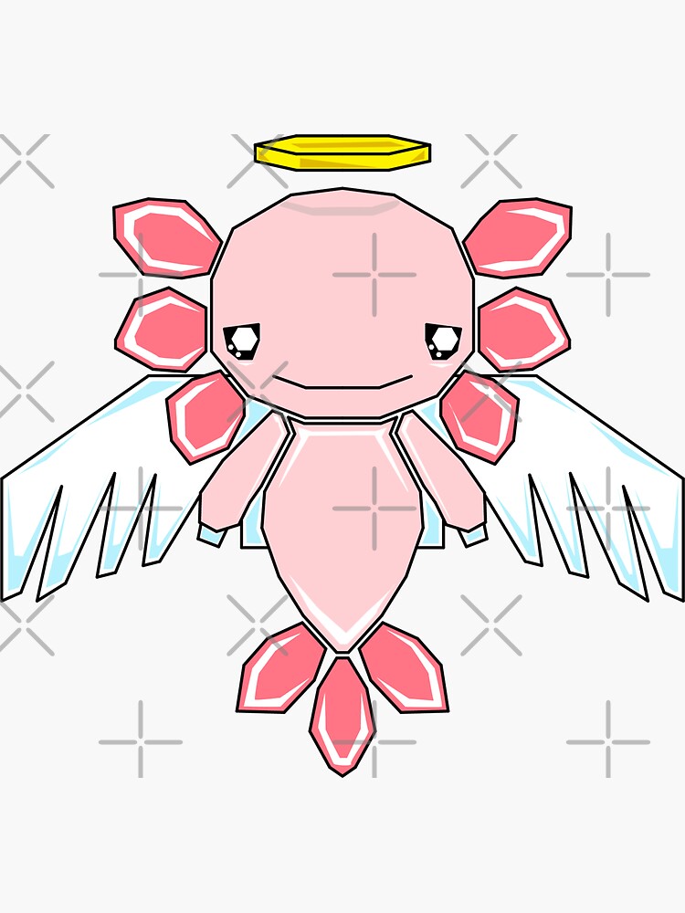 "AXOLOTL ANGEL" Sticker for Sale by Armando-Zarock | Redbubble