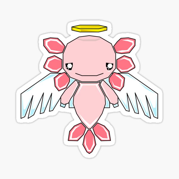 "AXOLOTL ANGEL" Sticker for Sale by Armando-Zarock | Redbubble