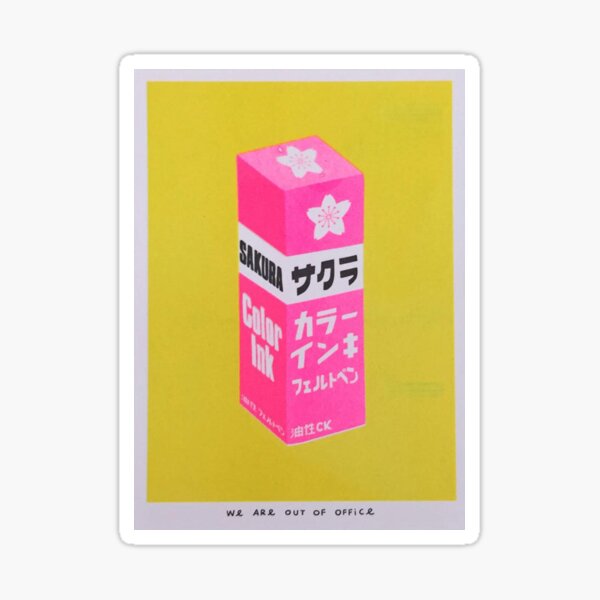 "very bright Japanese package of pink sakura ink" Sticker by ...