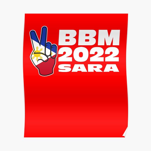 "BBM 2022 Bongbong Marcos Sara Philippines Flag RED" Poster for Sale by ...