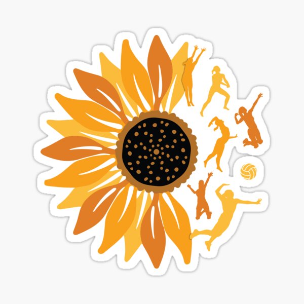 "Sunflower Volleyball" Sticker by AvaAllen068 | Redbubble