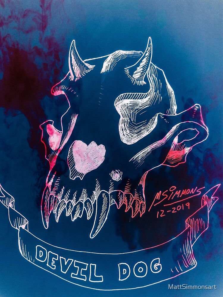 "Devil dog" Poster for Sale by MattSimmonsart | Redbubble