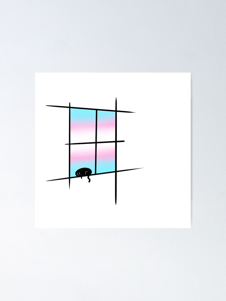 "Trans Pride Sunset Sleeping Window Cat" Poster for Sale by ...