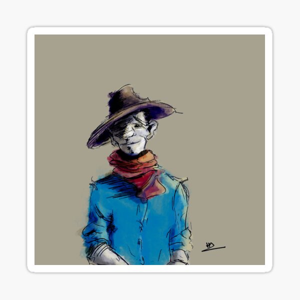 "le cow-boy timide" Sticker for Sale by HugoMeyer | Redbubble