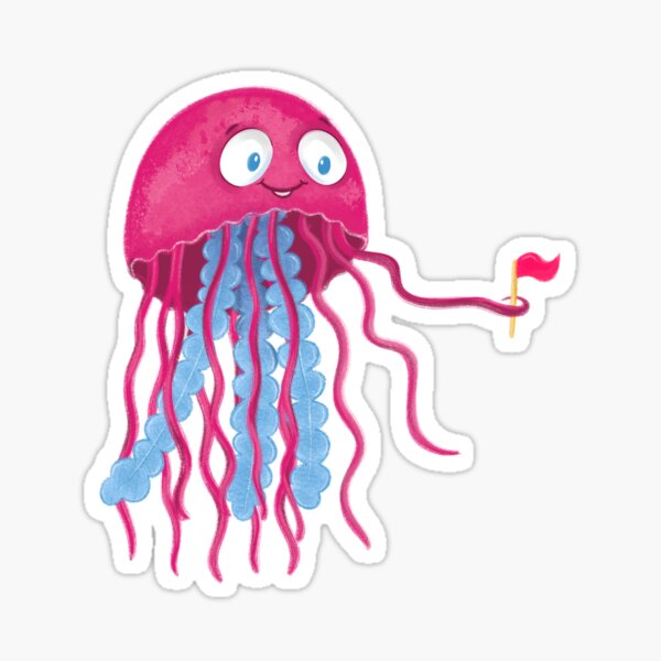 "pink jellyfish" Sticker by ayshadreams | Redbubble