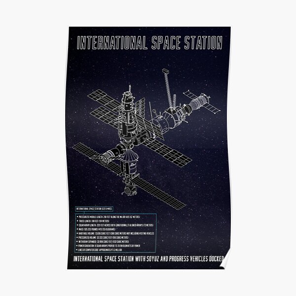 "International Space Station with Soyuz poster" Poster for Sale by ...