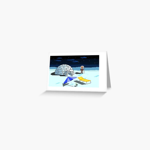 "Eskimo Enjoying The Northern Summer | Pixel art" Greeting Card by ...