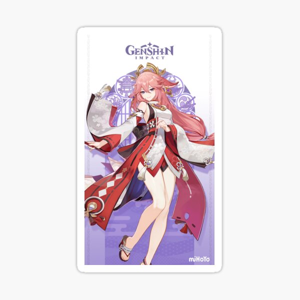 Pegatina «Impacto de Yae Miko Genshin» de Mini-PuniArt | Redbubble