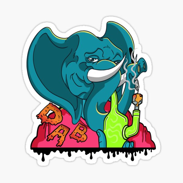 "Elephant Dabs Dab Cannabis Dabbing Weed Concentrates Drip" Sticker for ...