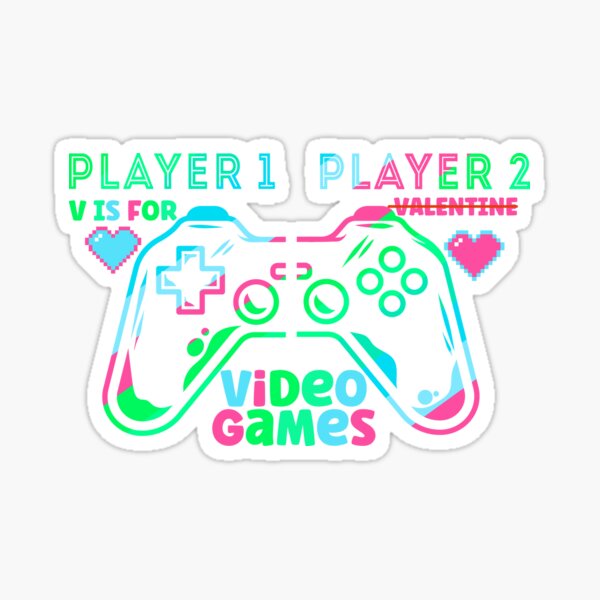 "V Is For Video Games Player 2" Sticker for Sale by Wheeler-Styl3 ...