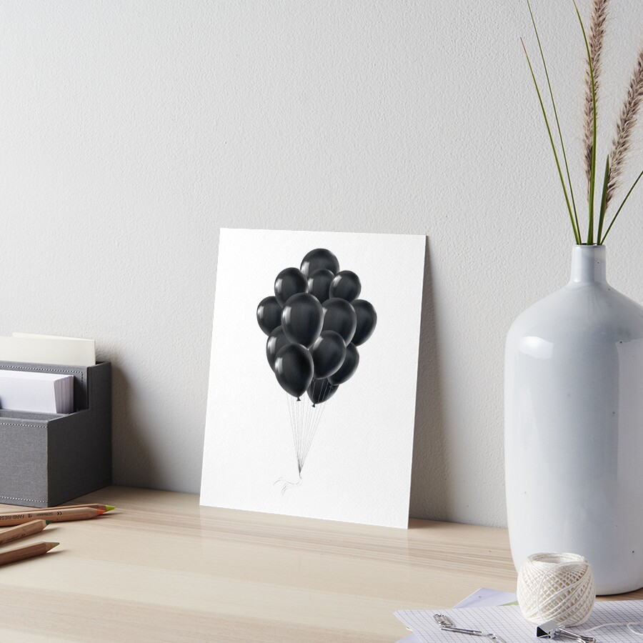 "Black Balloons Dark Childhood Goth Hip Hop NF Art " Art Board Print by ...