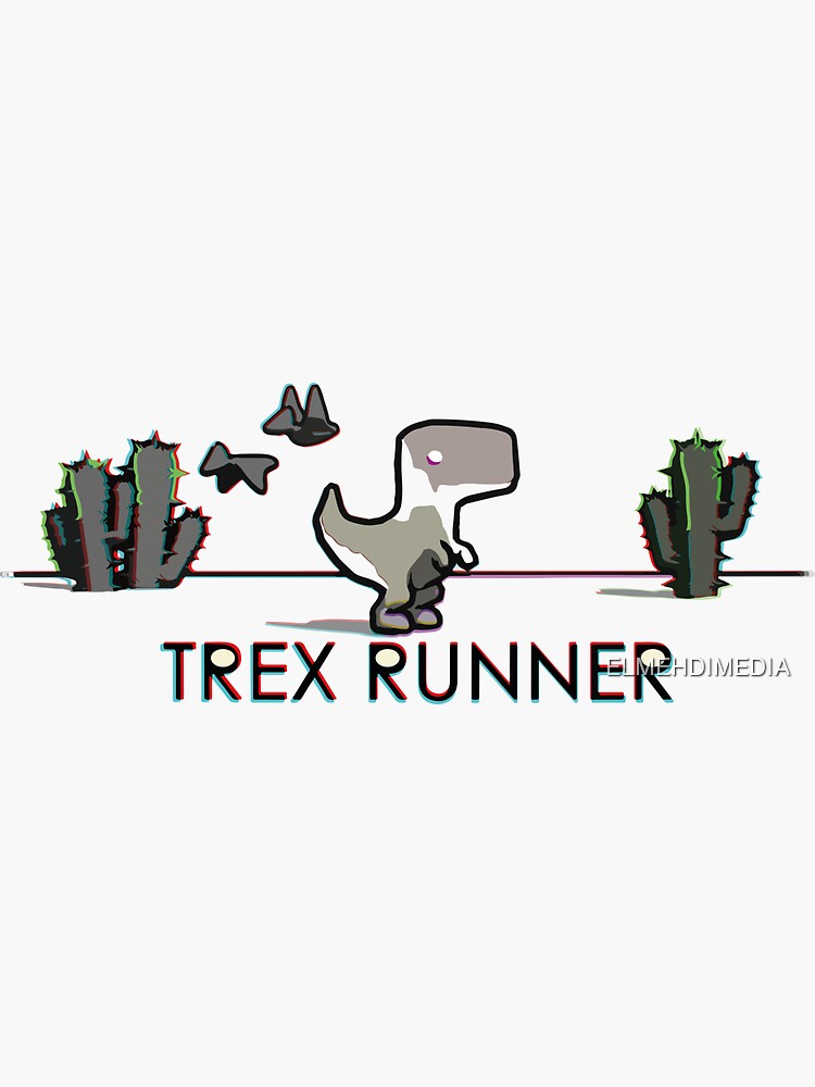 "Google Trex Runner Offline browser" Sticker by ELMEHDIMEDIA | Redbubble