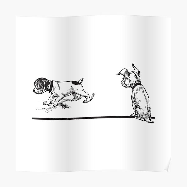 "drawing of two cute dogs" Poster by JAG2B | Redbubble