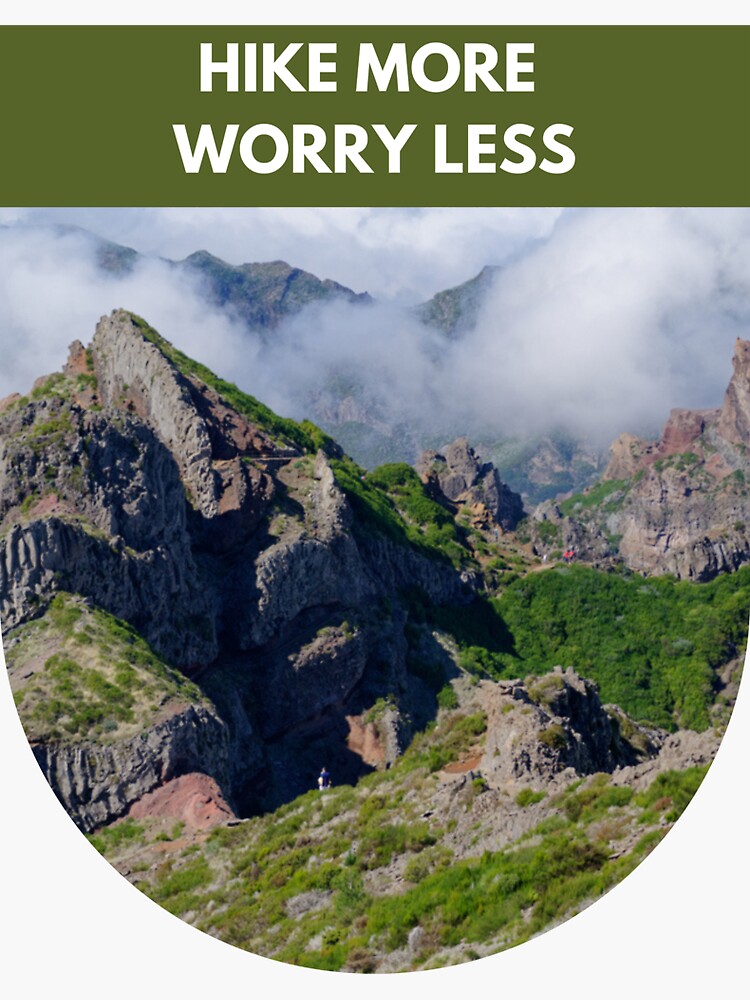 "HIKE MORE WORRY LESS - HIKING QUOTE" Sticker for Sale by ...