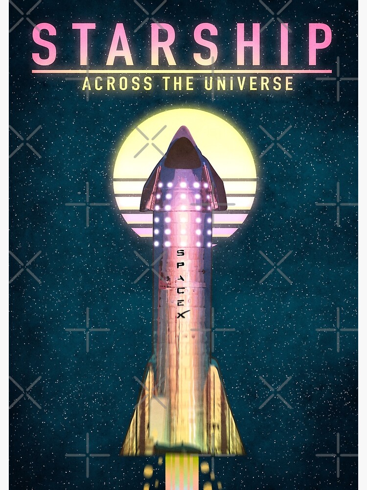 "SpaceX Starship Retro Wave" Poster for Sale by Valter Shabani | Redbubble