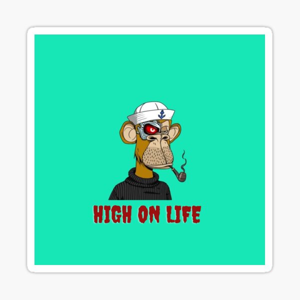 "Monkey High on Life" Sticker for Sale by Trixxy-Haxxy | Redbubble