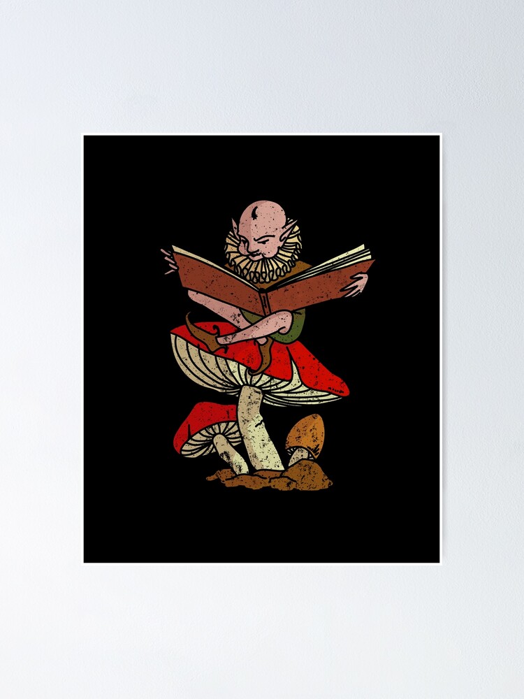 "Goblin Reading Book On Mushroom Goblincore And Cottagecore T-Shirt ...