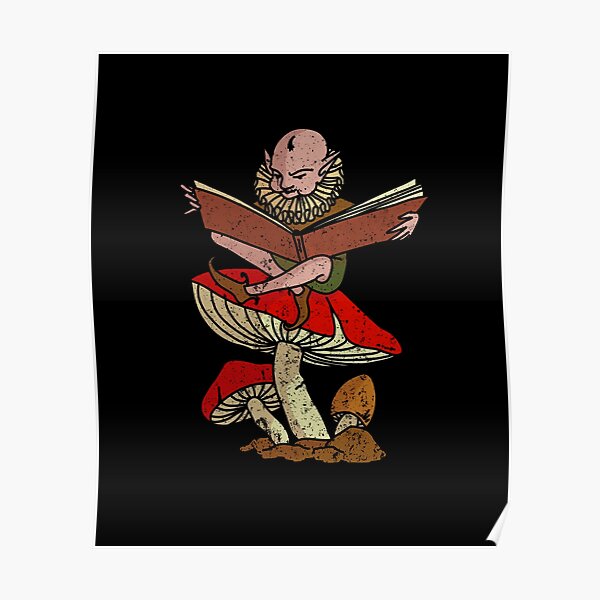 "Goblin Reading Book On Mushroom Goblincore And Cottagecore T-Shirt ...