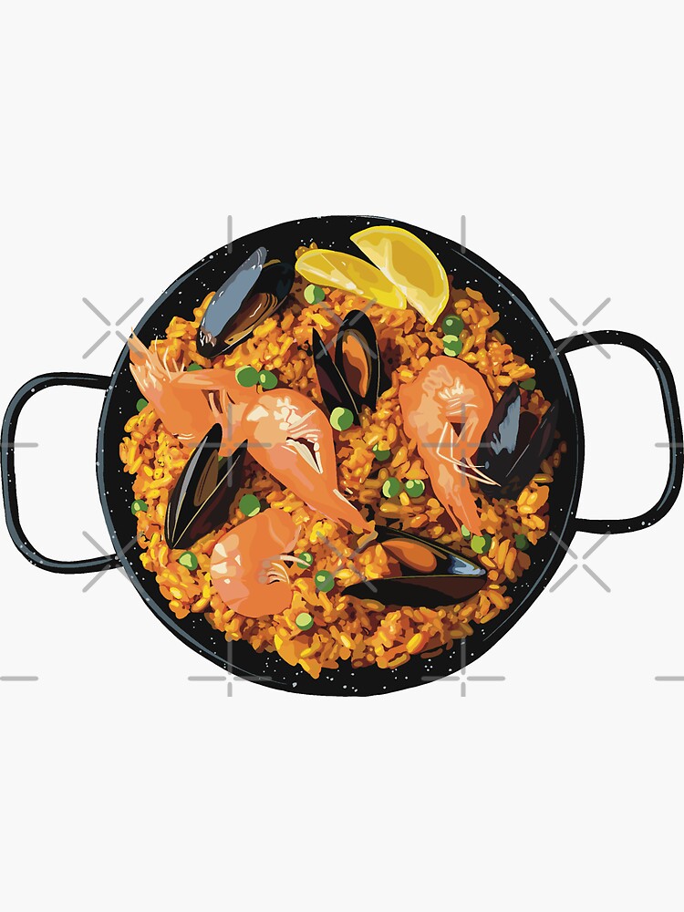 "Spanish Paella " Sticker for Sale by Holailustra | Redbubble