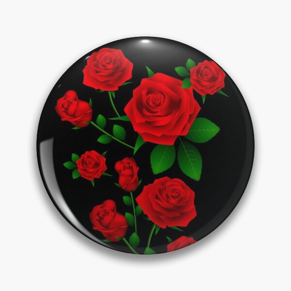 "Floral - Red Roses" Pin for Sale by Victor Hugo Ribeiro | Redbubble
