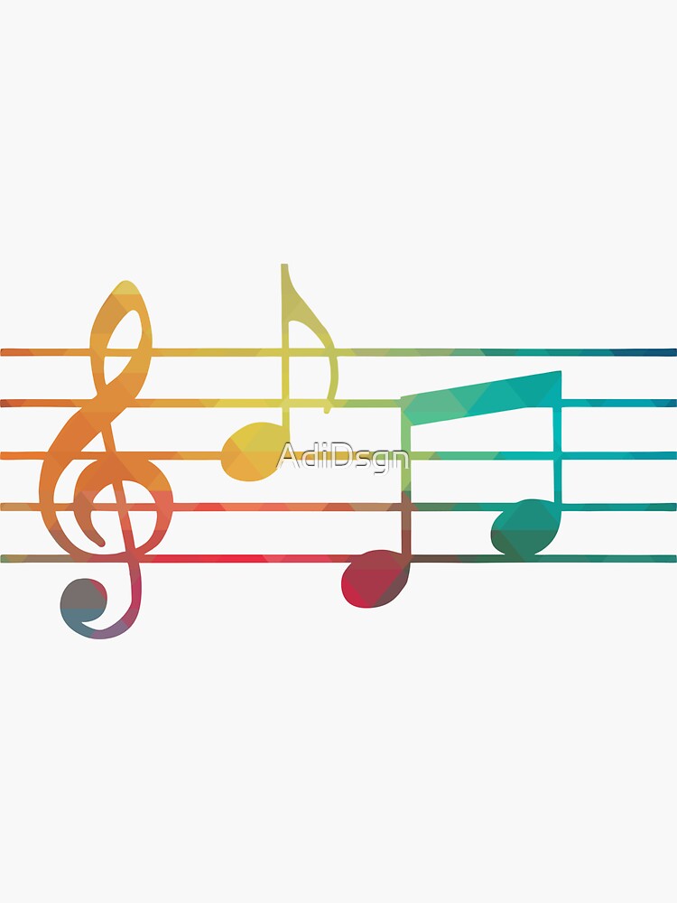 "Rainbow color musical notes silhouette" Sticker for Sale by AdiDsgn ...