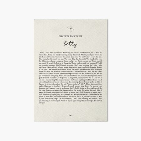"Betty Lyrics" Art Board Print for Sale by queseraseraa | Redbubble