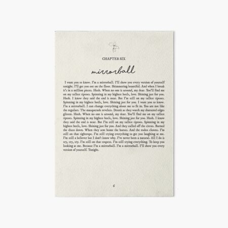 "Mirrorball Lyrics" Art Board Print for Sale by queseraseraa | Redbubble