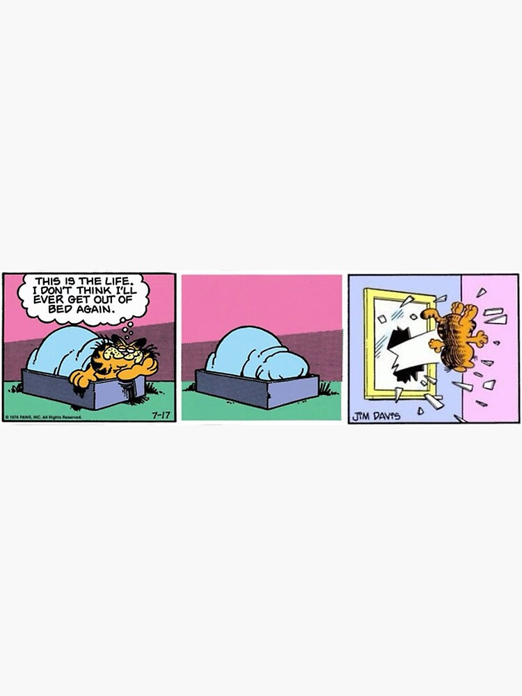 "Every Garfield Strip But He's Thrown Out The Window" Sticker for Sale ...