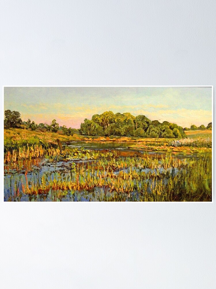 "Overgrown pond. Realistic impressionism scenery" Poster for Sale by ...