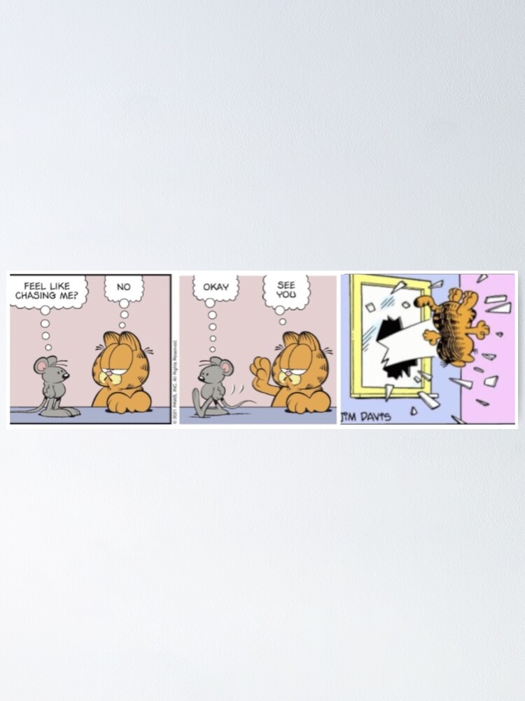 "Garfield Strip But He's Thrown Out The Window" Poster for Sale by ...