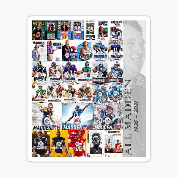 "Rip John Madden - ALL MADDEN" Sticker for Sale by celestiallux | Redbubble