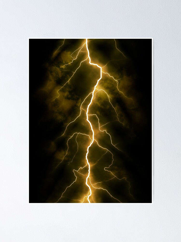 "Yellow lightning" Poster for Sale by Zip-Zup | Redbubble