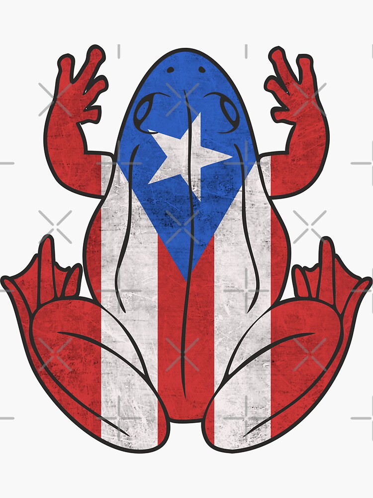 Pegatina «Rana Bandera de Puerto Rico Regalos Patrióticos del Orgullo ...