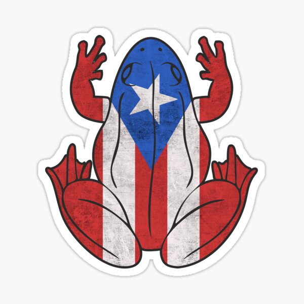 Pegatina «Rana Bandera de Puerto Rico Regalos Patrióticos del Orgullo ...