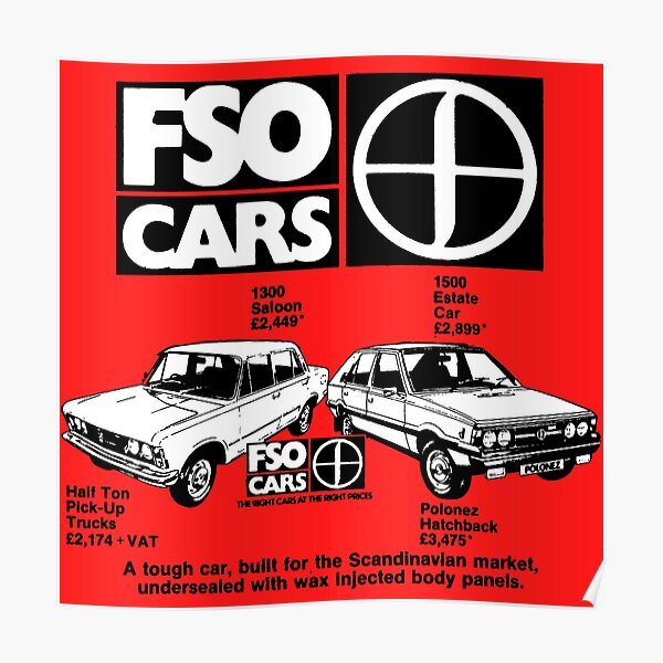 "FSO CARS - ADVERT" Poster for Sale by ThrowbackM3 | Redbubble
