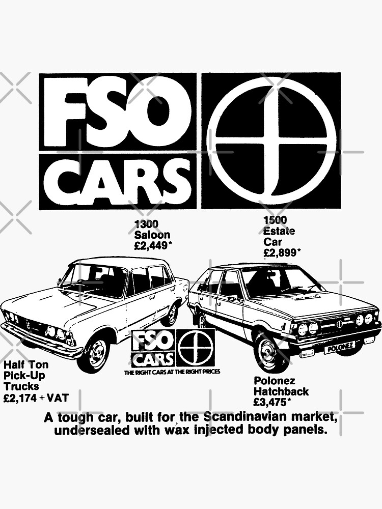 "FSO CARS - ADVERT" Sticker for Sale by ThrowbackM3 | Redbubble