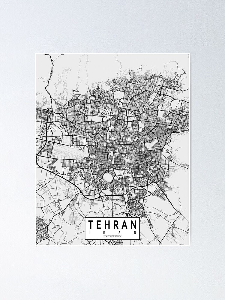 "Tehran City Map of Iran - Light" Poster for Sale by deMAP | Redbubble