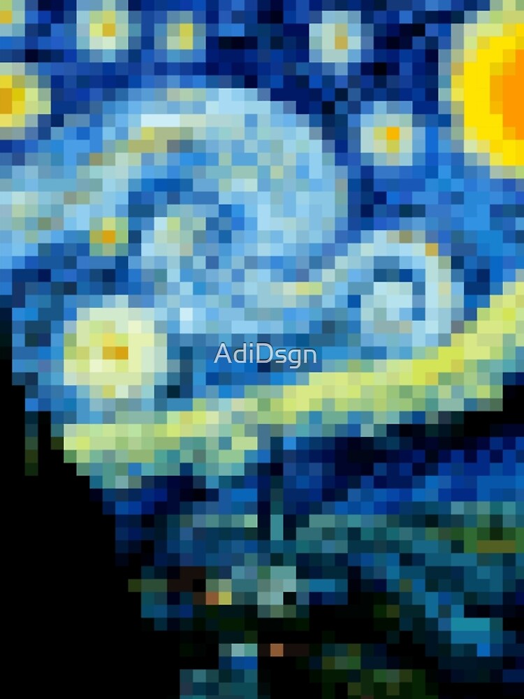 "8 bit Starry night painting " A-Line Dress for Sale by AdiDsgn | Redbubble