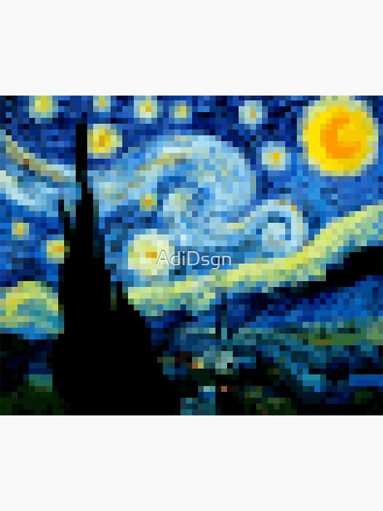 "8 bit Starry night painting " Art Print by AdiDsgn | Redbubble